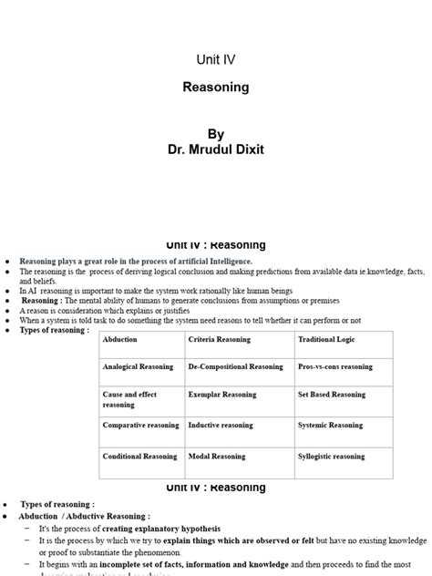 Ai Unit4 Reasoning Ppt Pdf Fuzzy Logic Deductive Reasoning