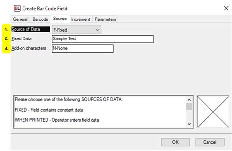 Barcode Field Properties — Easylabel 700 Documentation