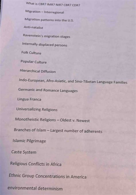 Solved What Is Cbr Imr Nir Cbr Cdr Migration Interregional Migration Patterns Into The U