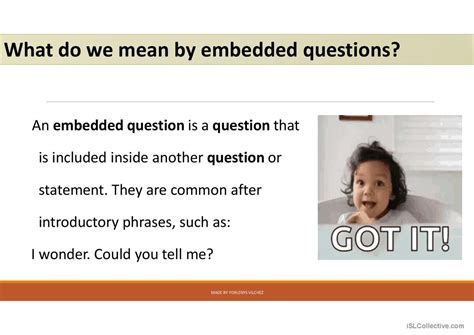 Embedded Questions English Esl Powerpoints