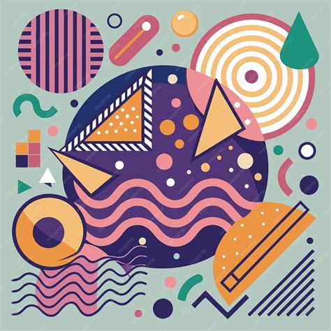 Premium Vector Colorful Abstract Geometric Art Modern Design With Dynamic Shapes