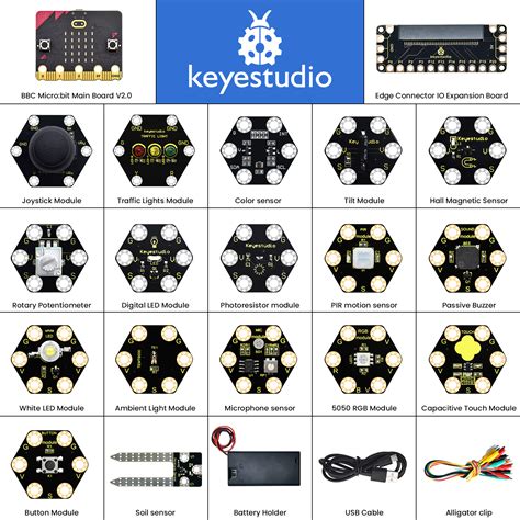 Keyestudio Microbit Honeycomb Smart Wearable Programmable Ultimate Kit