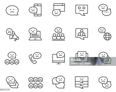 Negative Feedback Icon Set Stock Illustration Download Image Now