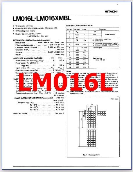 Pdf Lm016l Components