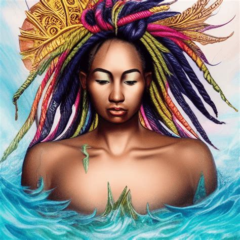 Goddess Floating Above The Sea Creative Fabrica