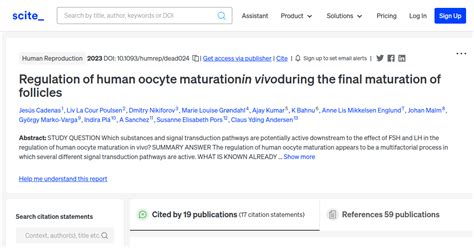 Regulation Of Human Oocyte Maturation In Vivo During The Final