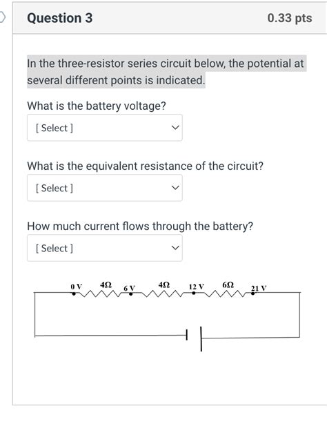 Solved In The Three Resistor Series Circuit Below The