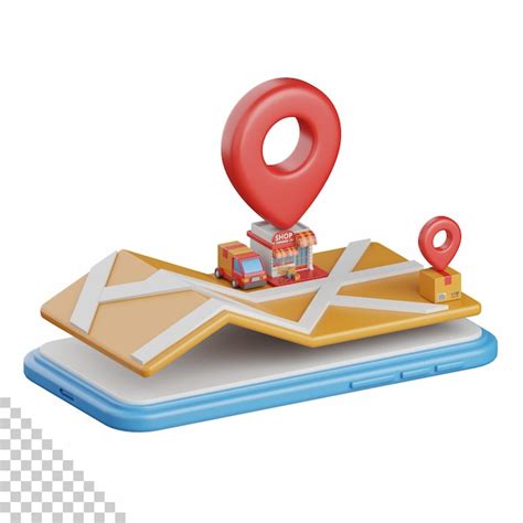 Premium Psd 3d Rendering Map Location Isolated Useful For Ecommerce