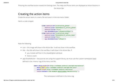 Using Androids Action Bar Pdf Operating Systems Computer Software And Applications