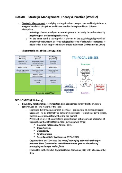Strategic Management Theory And Practice 2 What Strategy Statement