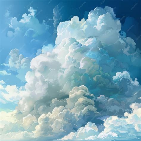 Whimsical Cloud Illustration Premium Ai Generated Image
