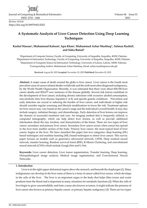 Pdf A Systematic Analysis Of Liver Cancer Detection Using Deep Learning Techniques