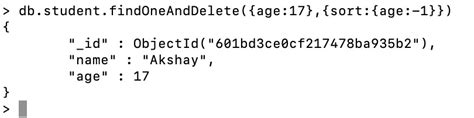 mongodb findoneanddelete 用法及代码示例 纯净天空