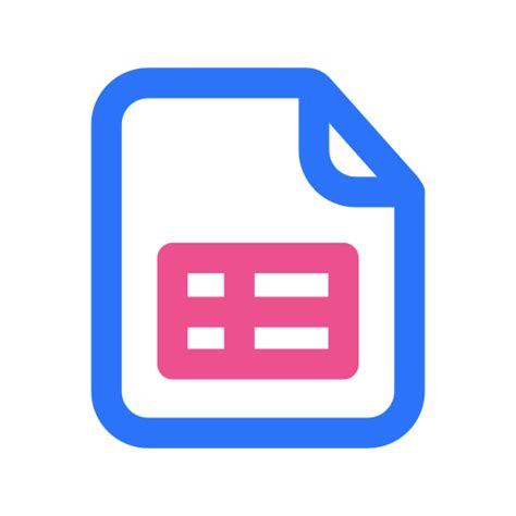 Spreadsheet Generic Outline Color Icon