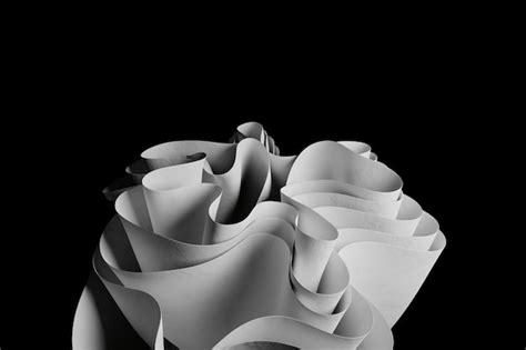 premium photo 3d render a white abstract wavy figure on a black