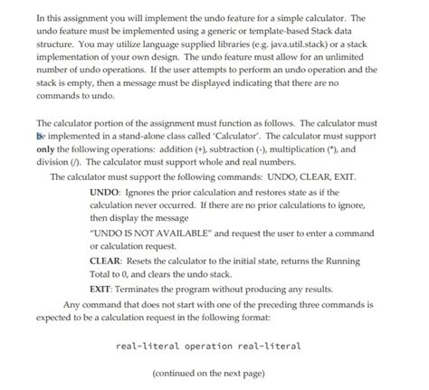 Solved In This Assignment You Will Implement The Undo