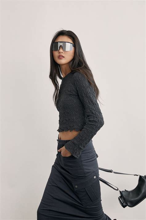 텍스처 저지 탑 다크 그레이 여성 Handm Kr 텍스처 저지 탑 다크 그레이 여성 Handm Kr