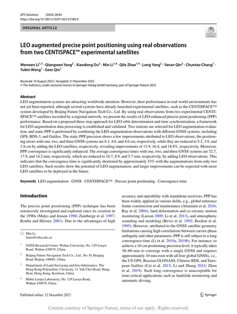 Leo Augmented Precise Point Positioning Using Real Observations From Two Centispace