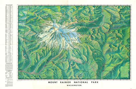 Mount Rainier National Park Washington Curtis Wright Maps