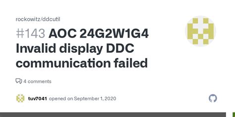 Aoc G W G Invalid Display Ddc Communication Failed Issue Rockowitz Ddcutil Github