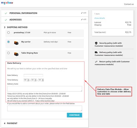 Prestashop Delivery Date Plus Module Allow To Choose Order Delivery