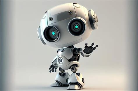 Premium Photo Cute Robot On A White Backdrop With A Pointing Hand And A Winking Eye