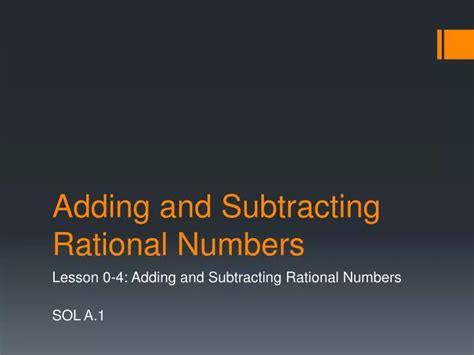 PPT Adding And Subtracting Rational Numbers PowerPoint Presentation Free Download ID