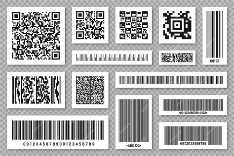 premium vector set of product barcodes and qr codes identification