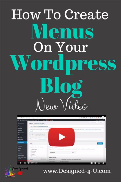 the words how to create menus on your wordpress blog and an image of a
