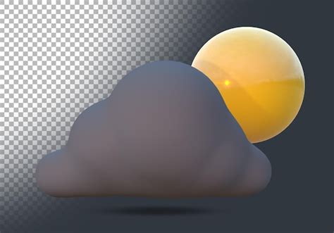 Premium Psd 3d Cloudy Weather Forecast Three Dimensional Render Illustration