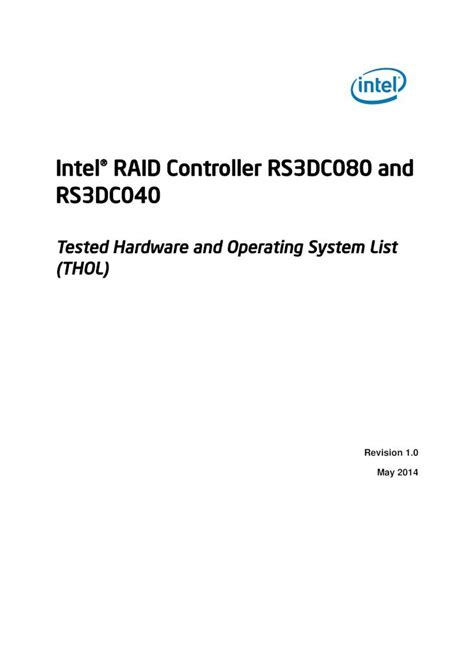 Pdf Intel® Raid Controller Rs3dc080 And Rs3dc040 Dokumen Tips