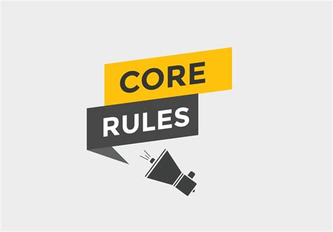 Core Rules Text Button Core Rules Speech Bubble Core Rules Text Web Template Vector