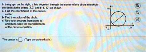 Solved In The Graph On The Right Line Segment Through Ihe Center Of The Circle Intersects The