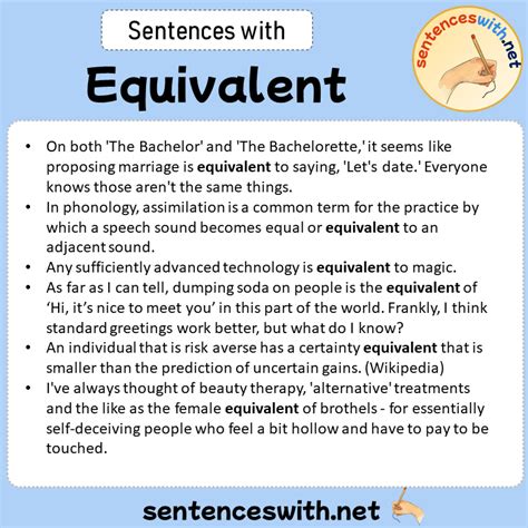 Sentences With Equivalent Sentences About Equivalent In English