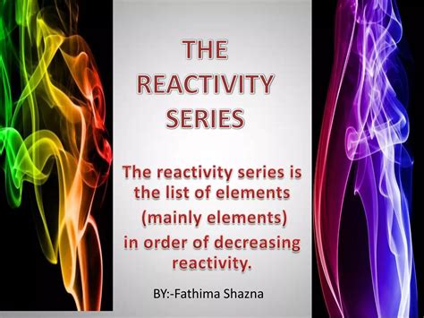 Reactivity Series PPTX
