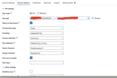 adf dataflow is creating a 0 byte file only when source is configured to move file after