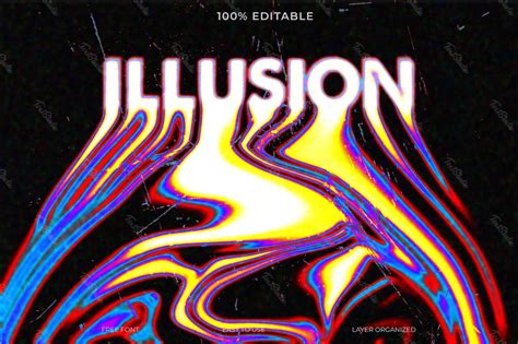 Illusion Font Style Text Effect Photoshop PREMIUM PSD File