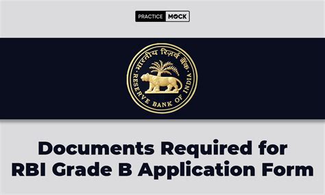 Documents Required For Rbi Grade B Application Form