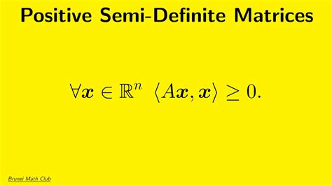Positive Semi Definite Matrices Youtube