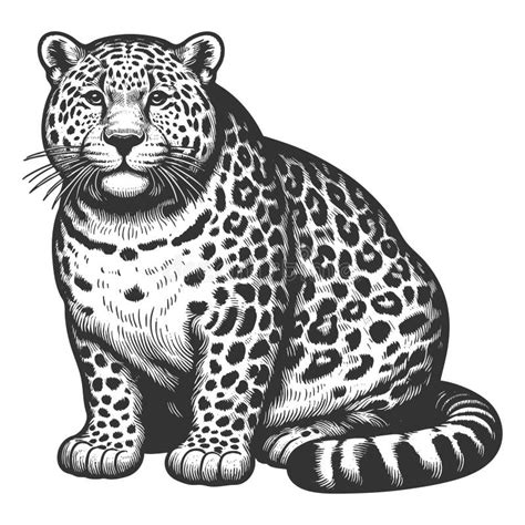 Plump Leopard Engraving Sketch Vector Illustration Stock Illustration Illustration Of Sketch