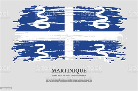 브러쉬 스트로크 효과와 정보 텍스트 포스터 벡터와 마르티니크 플래그 0명에 대한 스톡 벡터 아트 및 기타 이미지 0명 공휴일 국가 관광명소 Istock