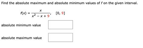Solved Find The Absolute Maximum And Absolute Minimum Values