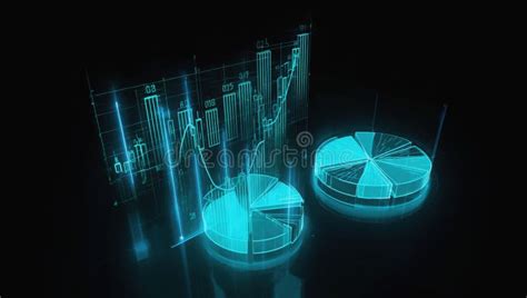 Digital Graphs And Charts Illustrating Data Analysis Trends Stock