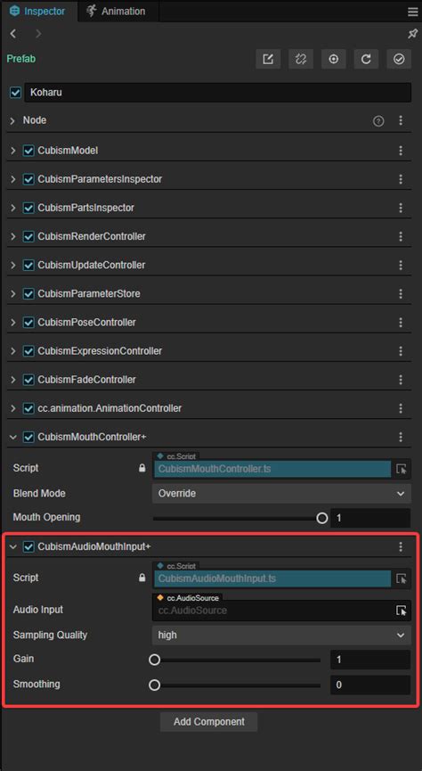 Lip Sync Settings SDK For Cocos Creator SDK Tutorial Live D Manuals Tutorials