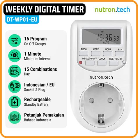 Jual Programmable Digital Timer Switch Stop Kontak 16 Program Onoff Shopee Indonesia