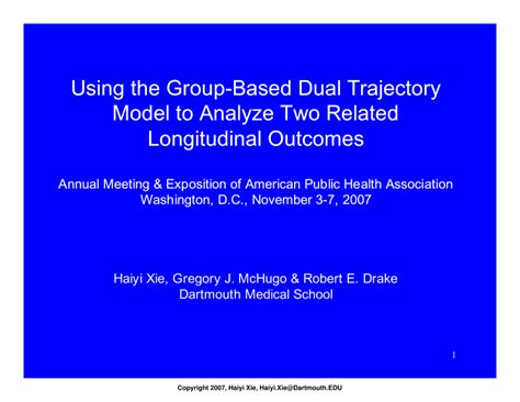 Pdf Using The Group Based Dual Trajectory Model To Analyze Two