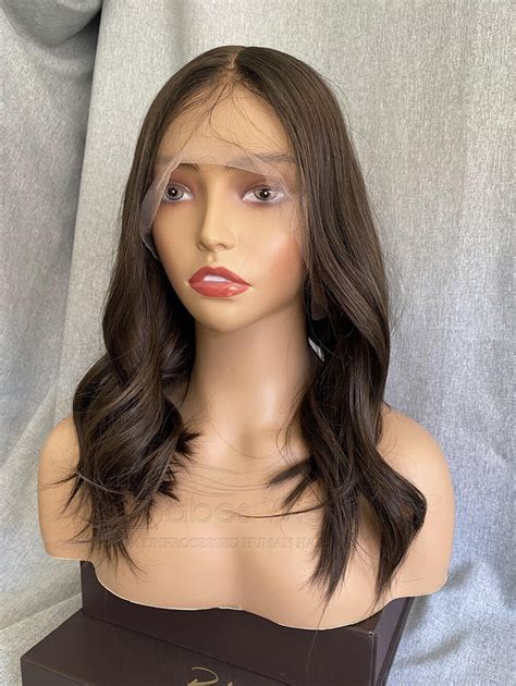 100 Human Hair Chemo Wigs Brown Color Lace Wig For Women Real Best Remy Human Hair Wig For