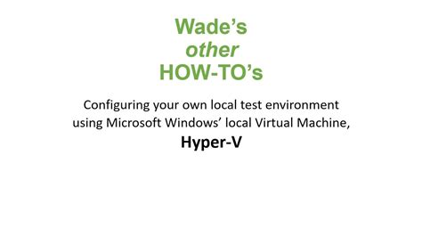 Windows Hyper V Virtual Machine Youtube