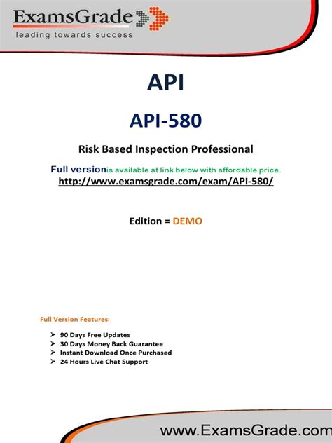 Examsgrade Api 580 Exam Questions Answers Pdf Risk Reliability Engineering