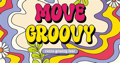 Переместить шрифт Groovy Декоративные Включая заводной и ретро Envato Elements